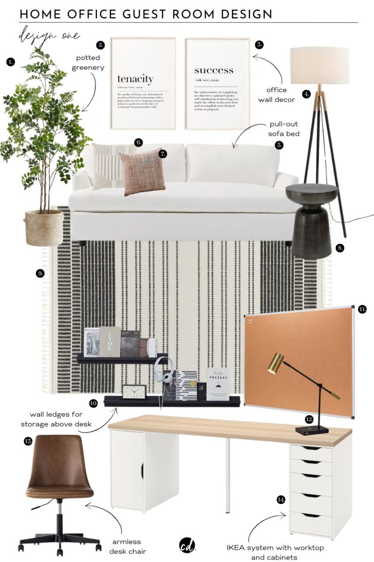 9 Great Tips For Your Home Office Guest Room Design - Chloe Dominik